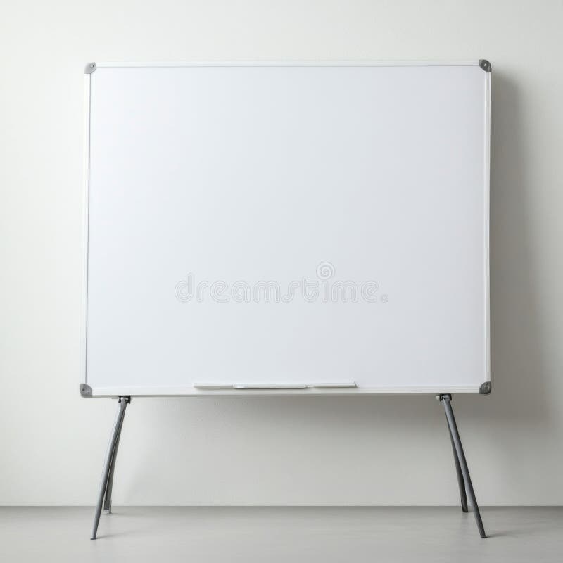 Blank Whiteboard on Stand in Minimalist Setting for Office or Classroom ...