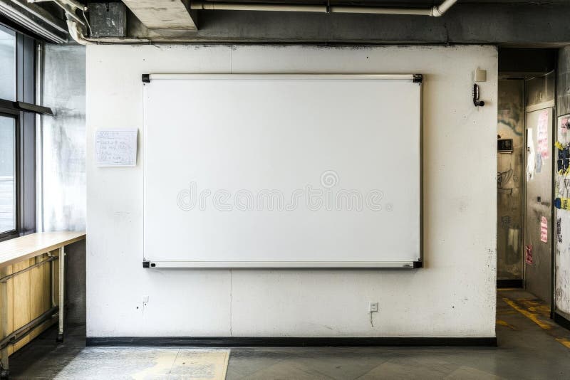 Blank Whiteboard with Urban Interior Stock Illustration - Illustration ...
