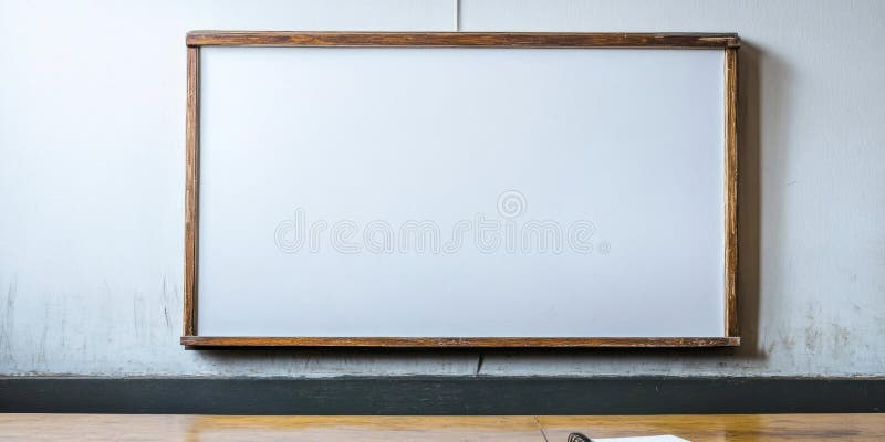 Blank Whiteboard with Wood Frame Stock Illustration - Illustration of ...