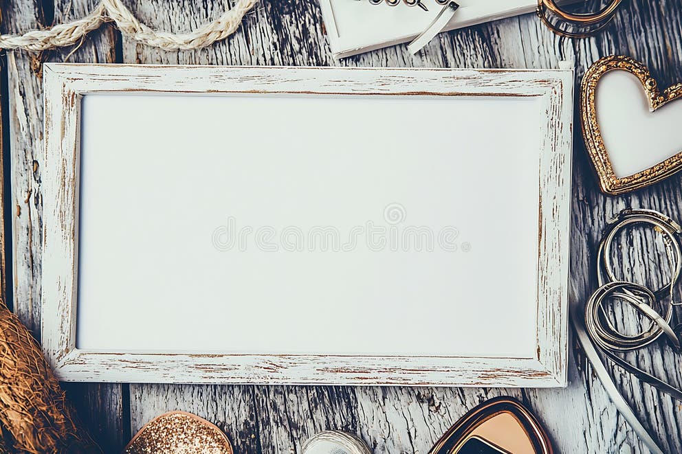 Blank Whitewashed Wooden Frame Mockup with Rustic Decor a Perfect ...