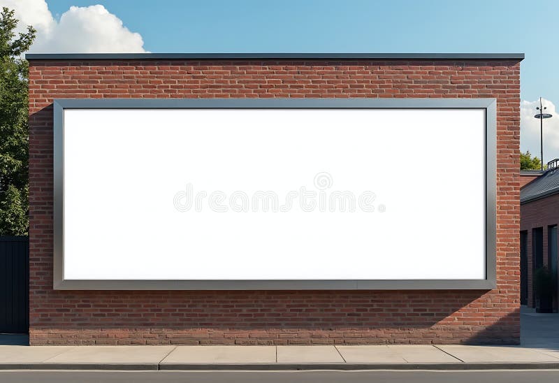 Blank Wide Horizontal Rectangular Billboard Mockup Mounted on the ...