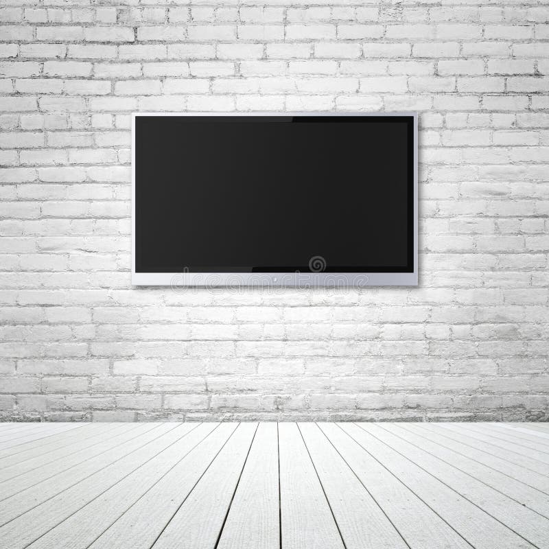 Blank wide screen TV stock image. Image of flat, interior - 39821891