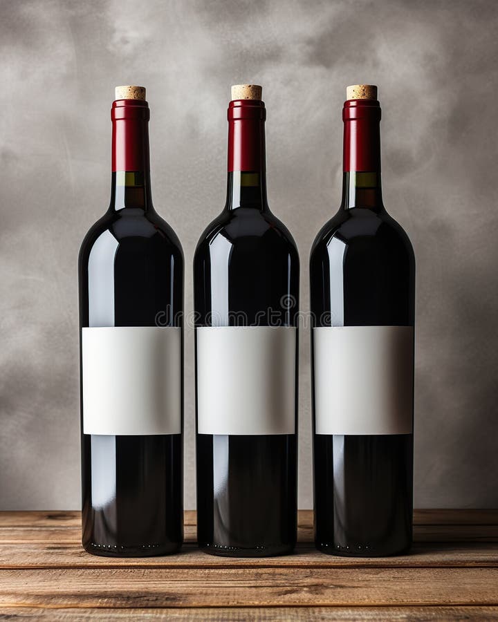 Blank Wine Bottle, Mock Up Style. AI Generated Stock Illustration ...