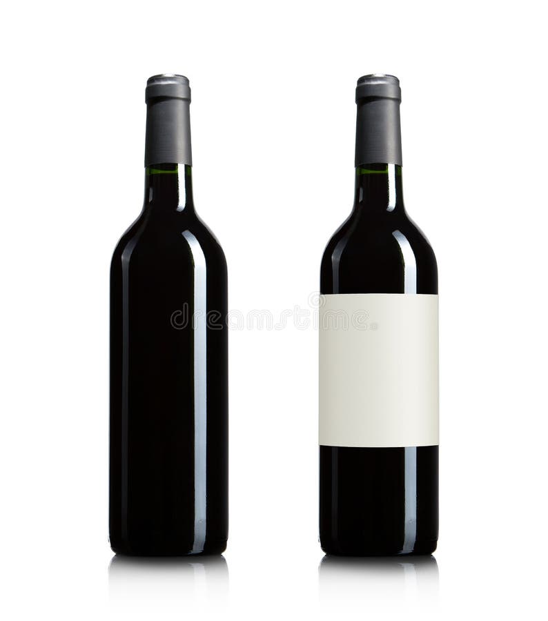 Red wine blank bottles stock photo. Image of full, standing - 10671990