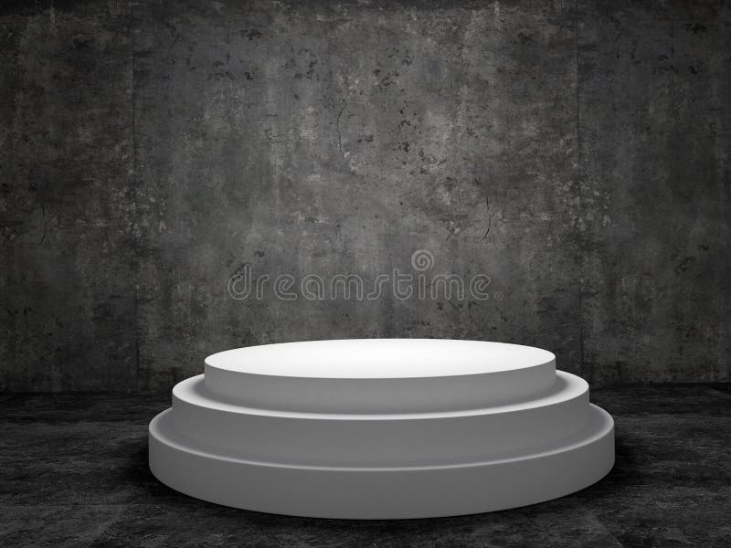 Blank Winners White Podium in Room Stock Illustration - Illustration of ...