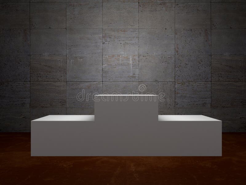 Blank Winners White Podium in Room Stock Illustration - Illustration of ...