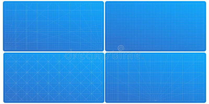 Blank Wireframe Grid Background Vector. Blueprint-style Paper for ...