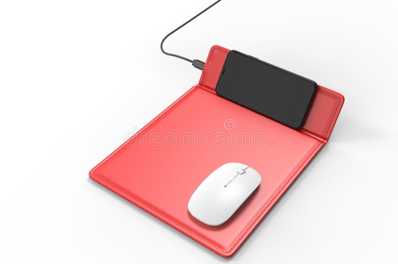 Blank Wireless Charging Mouse Pad with Computer Mouse for Branding or ...