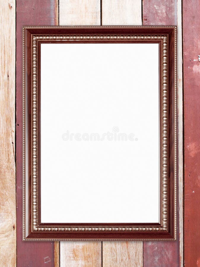 Blank Wood Frame on Wood Wall Stock Image - Image of antique, abstract ...