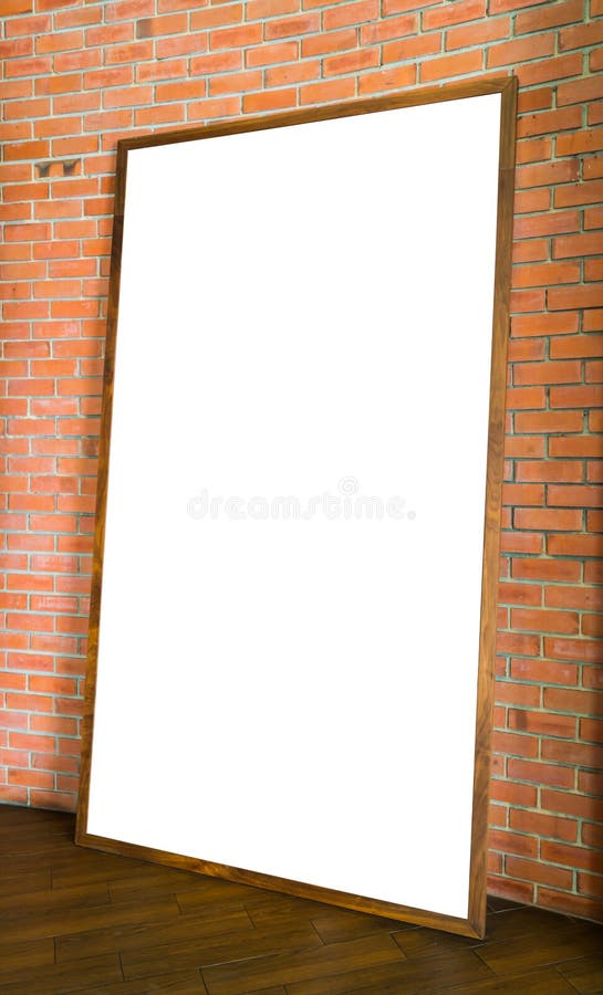 .Blank Wood Sign on Brick Wall Stock Image - Image of clean ...