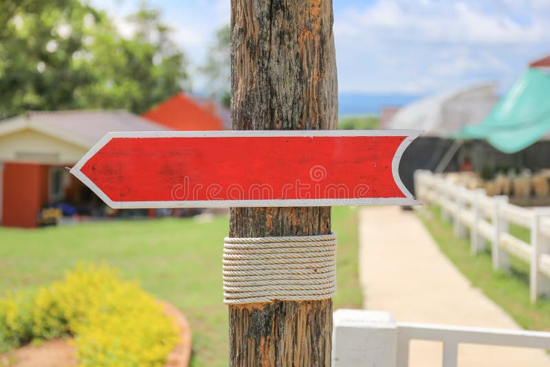 Blank Wooden Allow Pointer Red Sign Stock Image - Image of notice ...