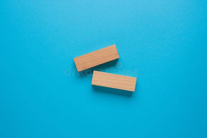 Blank Wooden Blocks Blue Background Can Written Stock Photos - Free ...
