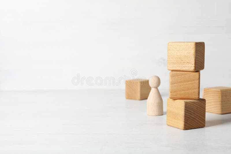 Blank Wooden Cubes for Different Concepts, Space for Text Stock Photo ...