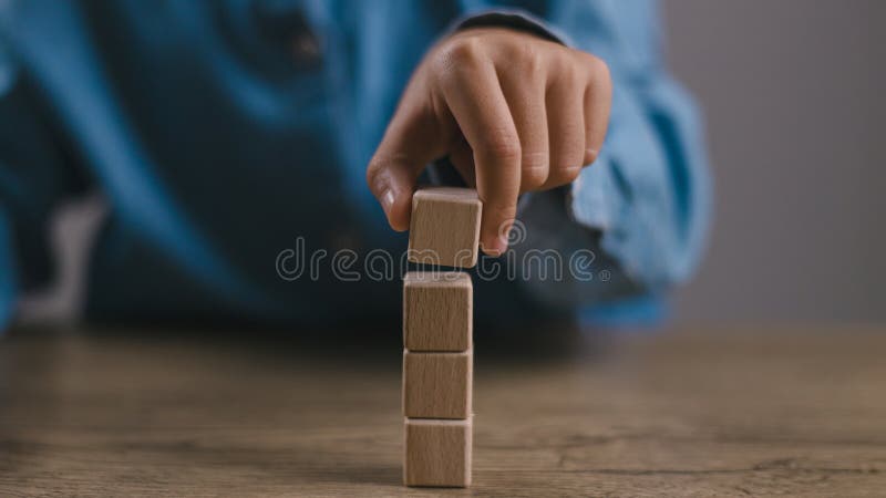 Blank Wooden Cubes on the Table with Copy Space, Empty Wooden Cubes for ...