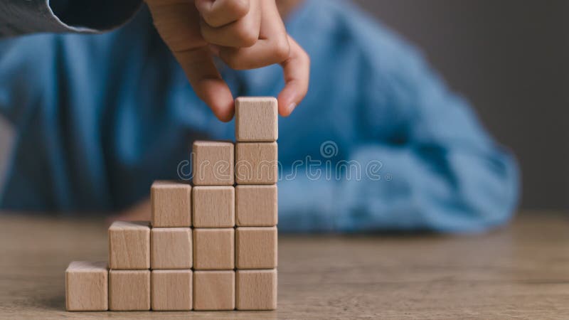 Blank Wooden Cubes on the Table with Copy Space, Empty Wooden Cubes for ...
