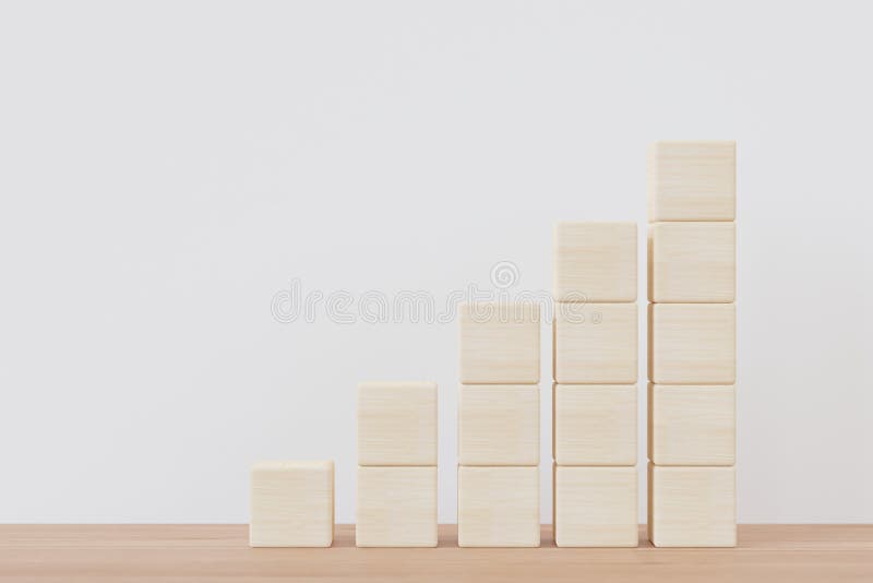 Blank Wooden Cubes on Table with Copy Space for Input Wording and Icon ...