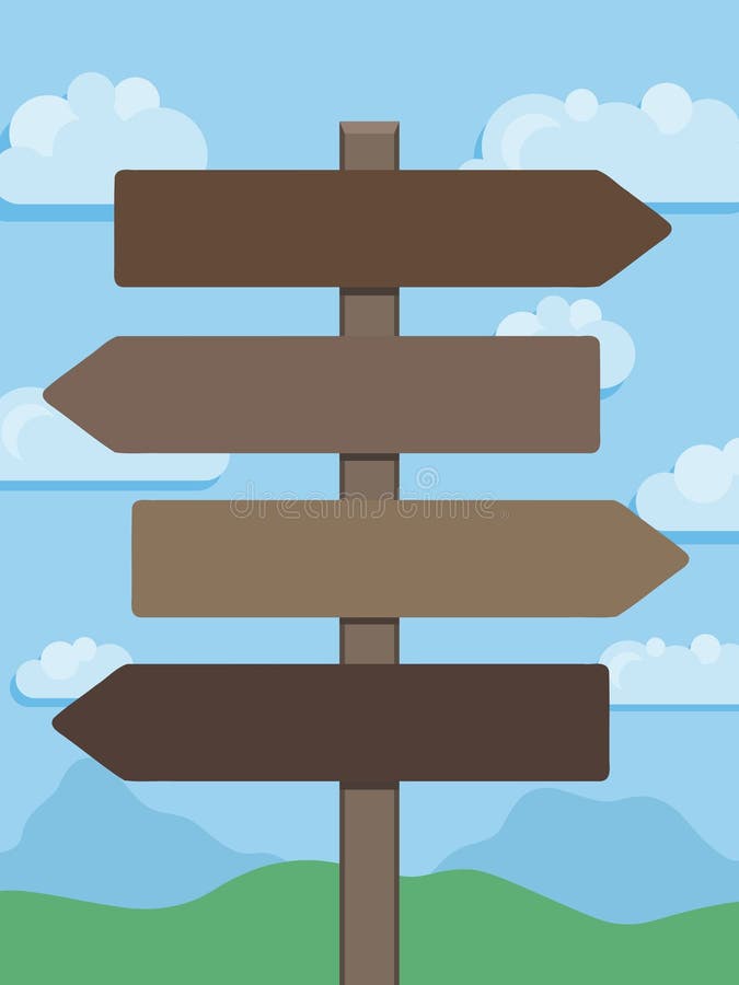 Blank Wooden Direction Signs Stock Vector - Illustration of destination ...