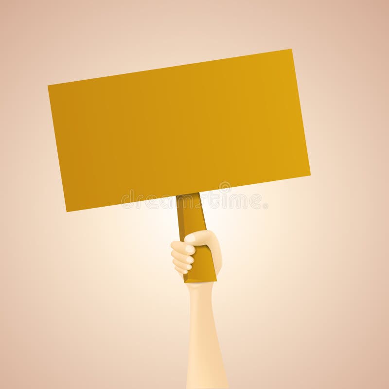 Empty hand held sign stock vector. Illustration of pointing - 16651853