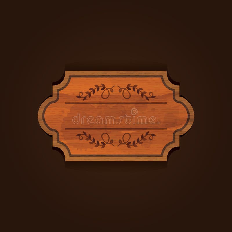 Blank Wooden Label. Vector Illustration Decorative Design Stock Vector ...