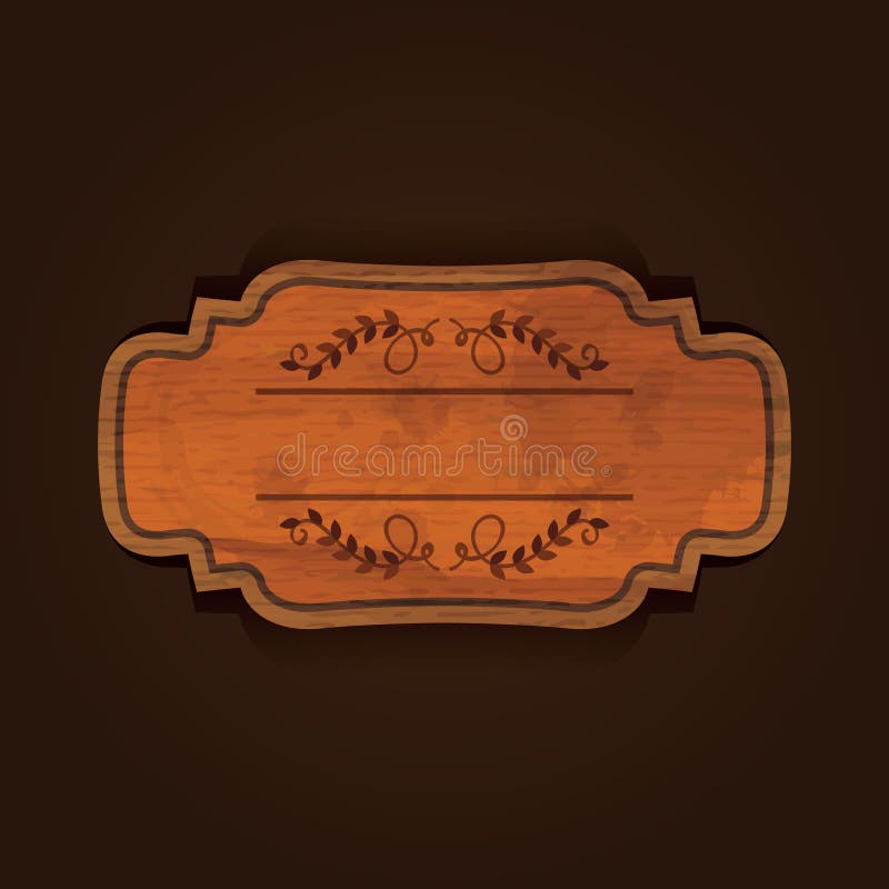 Blank Wooden Label. Vector Illustration Decorative Design Stock Vector ...