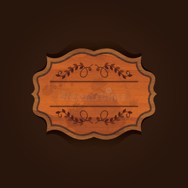 Blank Wooden Label. Vector Illustration Decorative Design Stock Vector ...