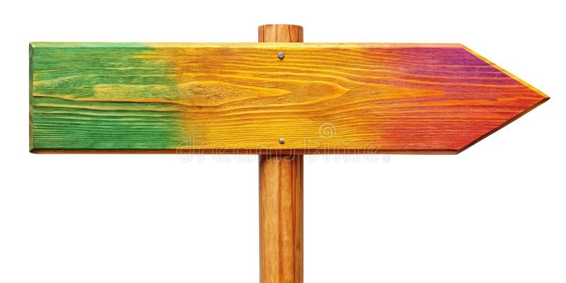 Blank Wooden Signpost Mockup Rustic Directional Pointer on Isolated ...