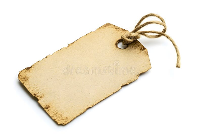 Blank Wooden Tag with Jute Rope White Background Rustic Label Mockup ...