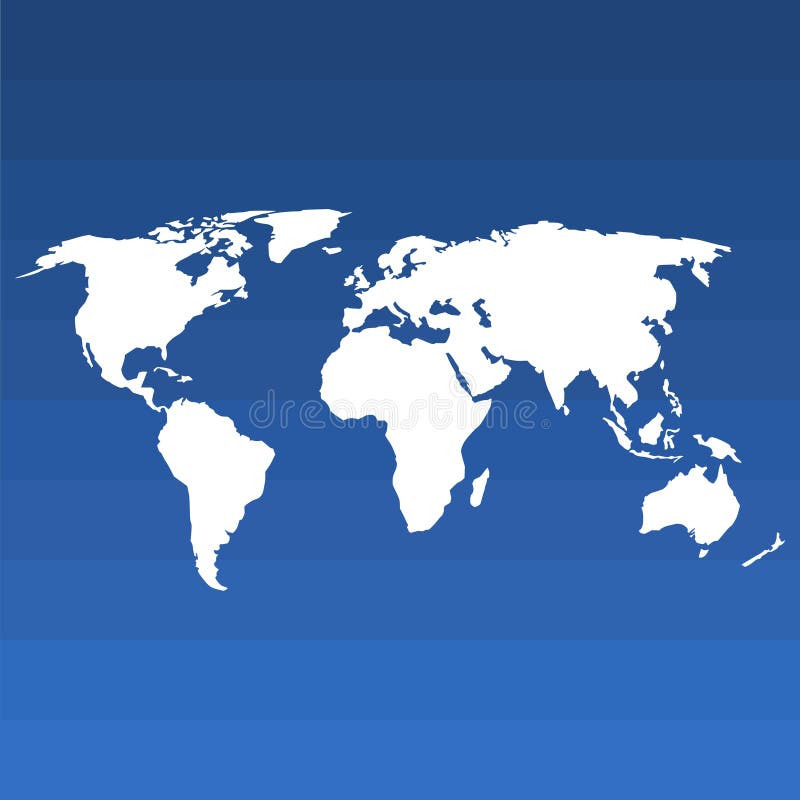 Blank World Map, Vector Illustration on Blue Background Stock Vector ...