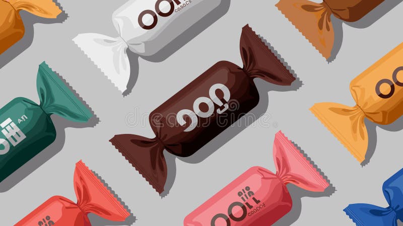 Blank Wrappers of Candies and Chocolates, 3d White Plastic Packs ...