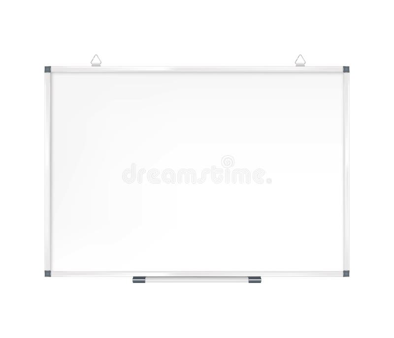 Blank Writing Whiteboard with Magnets and Marker Realistic Vector ...