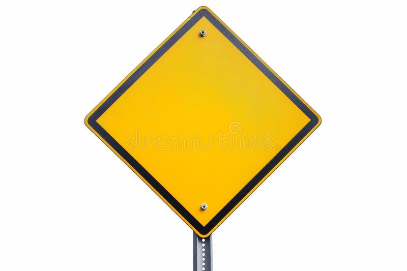 Blank Yellow Diamond Road Sign Stock Photo - Image of attention, clear ...