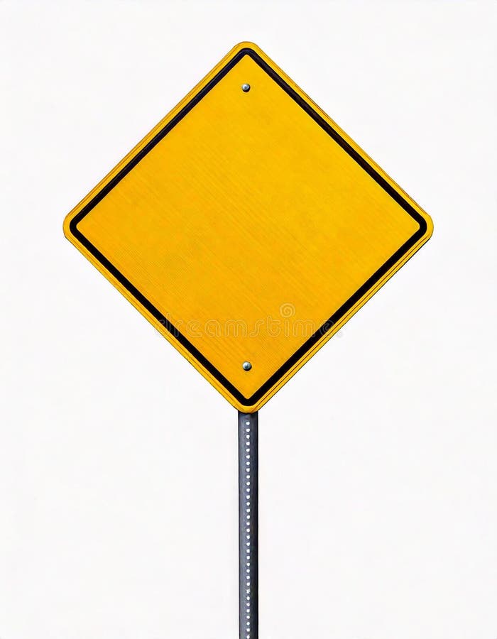 Blank Yellow Diamond Road Sign Ready for Customization or Use in ...