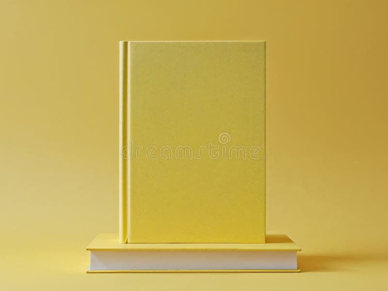 Blank Yellow Hardcover Book , Mockup on Yellow Background. Stock Image ...