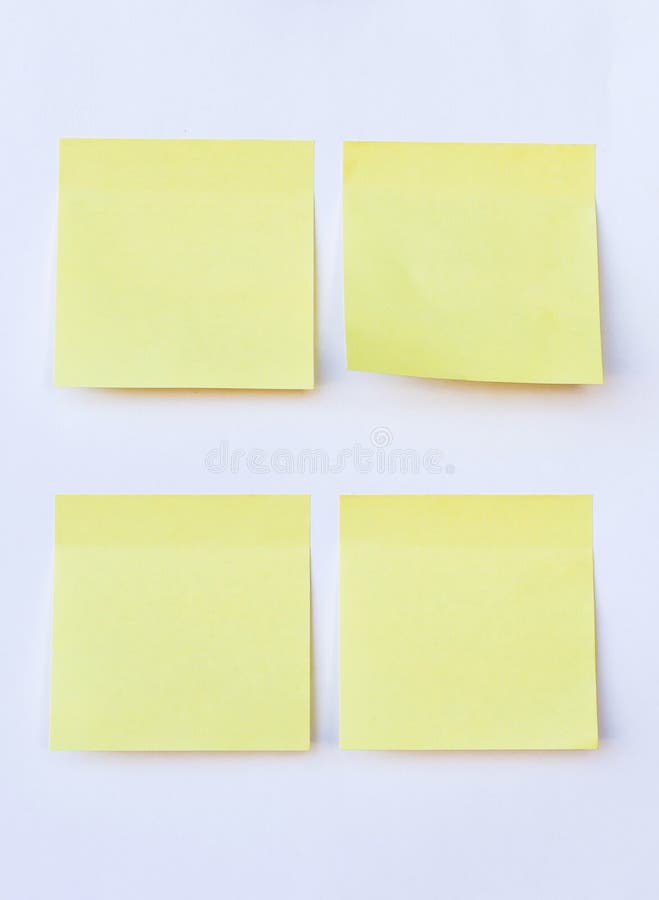 Blank Yellow Note on Isolated White Stock Photo - Image of memory, post ...