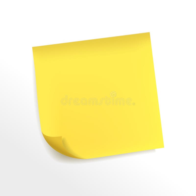 Blank Yellow Note Paper with Pin Stock Vector - Illustration of memo ...