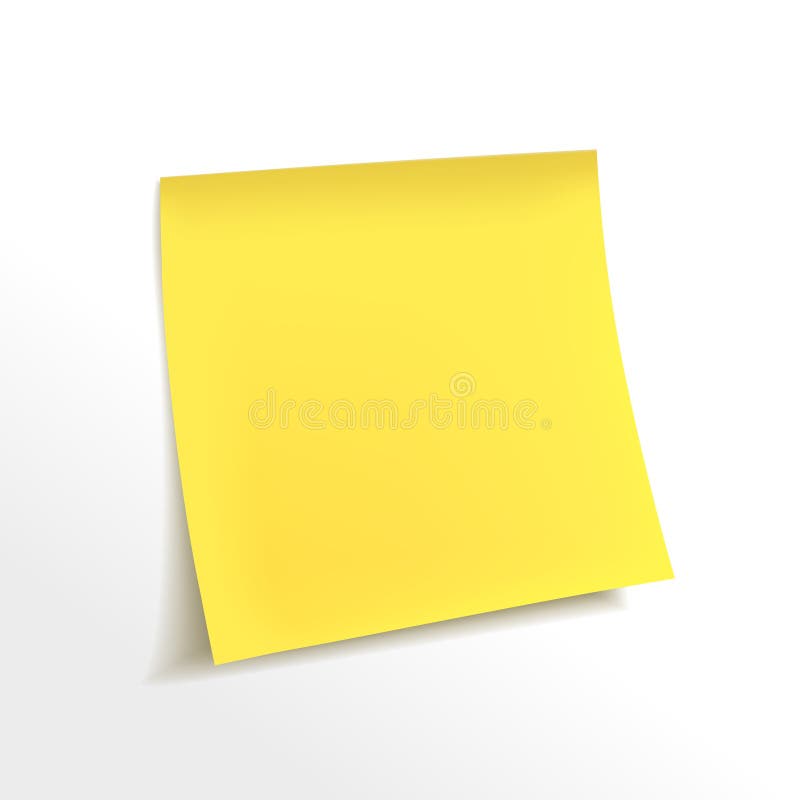 Blank yellow note paper stock vector. Illustration of board - 44670734