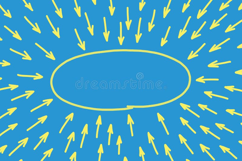 Blank Yellow Oval Shape on Blue Stock Illustration - Illustration of ...