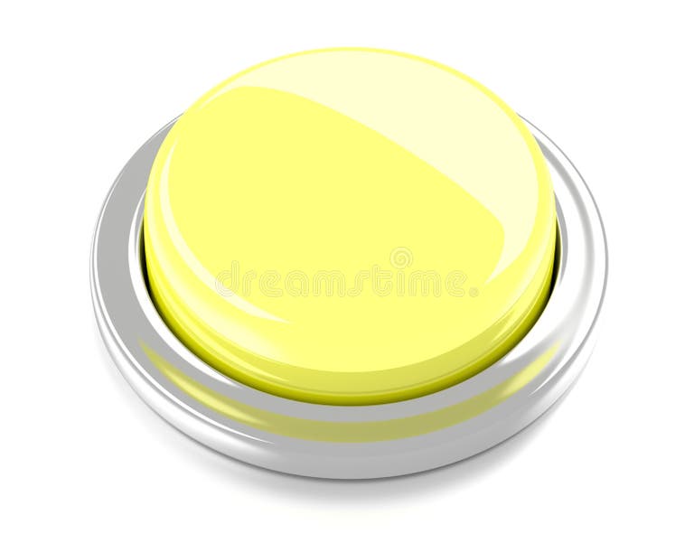 Blank Yellow Push Button. 3d Illustration. Isolated Background Stock ...