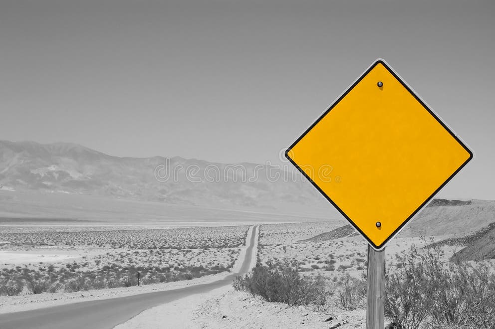 Blank yellow road sign stock image. Image of diamond, post - 6827223