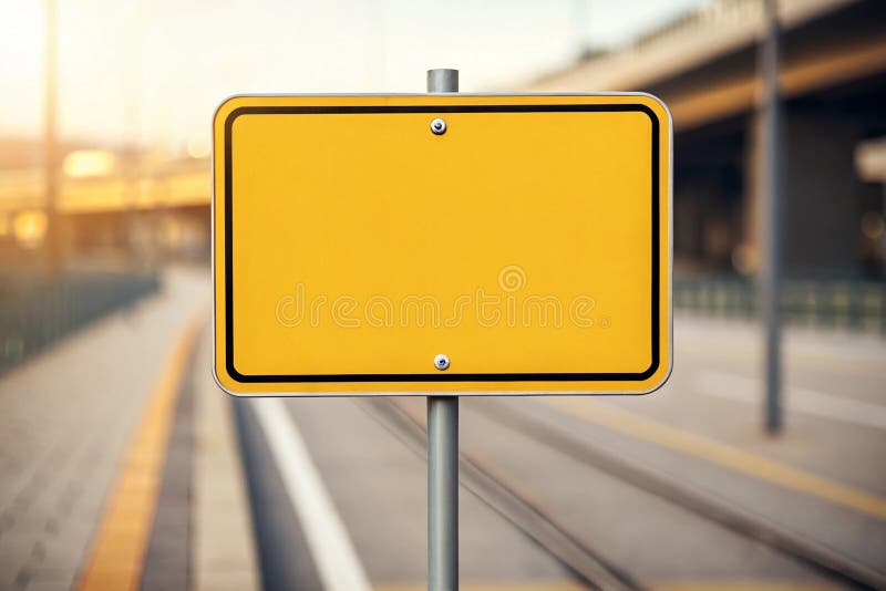 Blank Yellow Road Sign or Empty Traffic Signs Illustration Stock ...