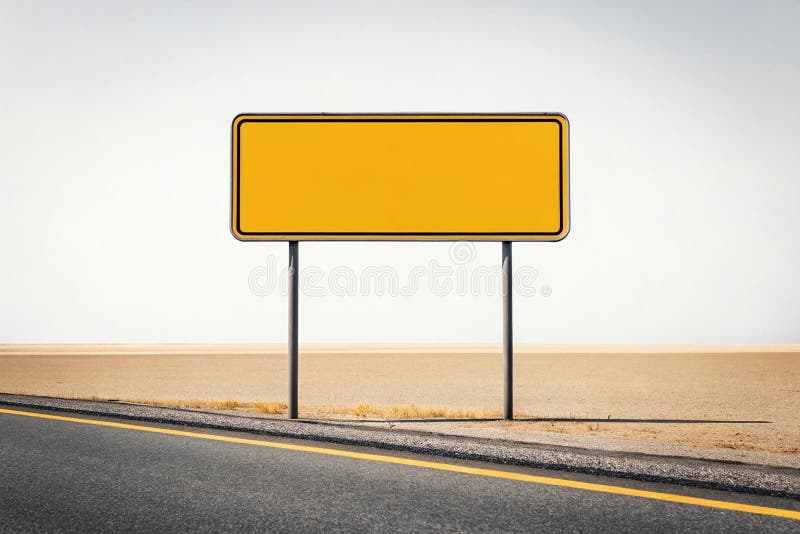 Blank Yellow Road Sign or Empty Traffic Signs Illustration Stock ...