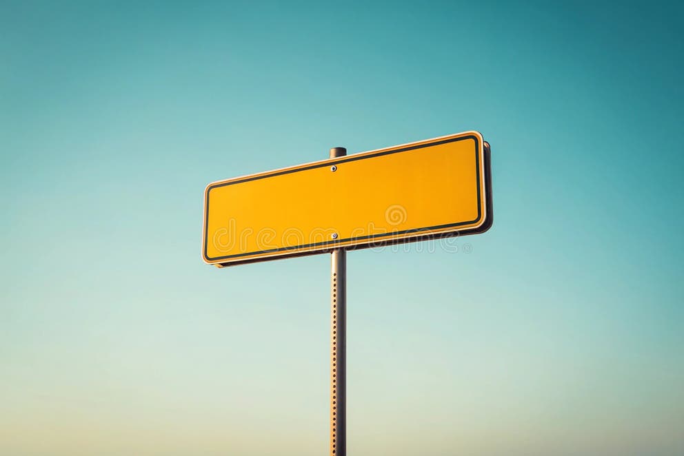 Blank Yellow Road Sign or Empty Traffic Signs Illustration Stock ...