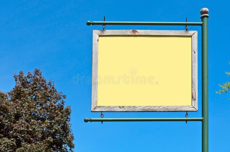 Blank Yellow Sign stock image. Image of information, display - 22994611