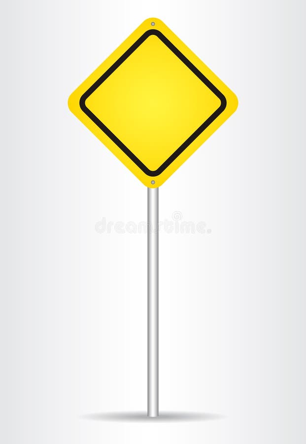 Blank Yellow Sign stock vector. Illustration of object - 80303318