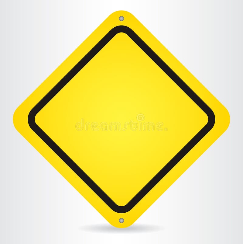 Blank Yellow Sign stock vector. Illustration of black - 80303409