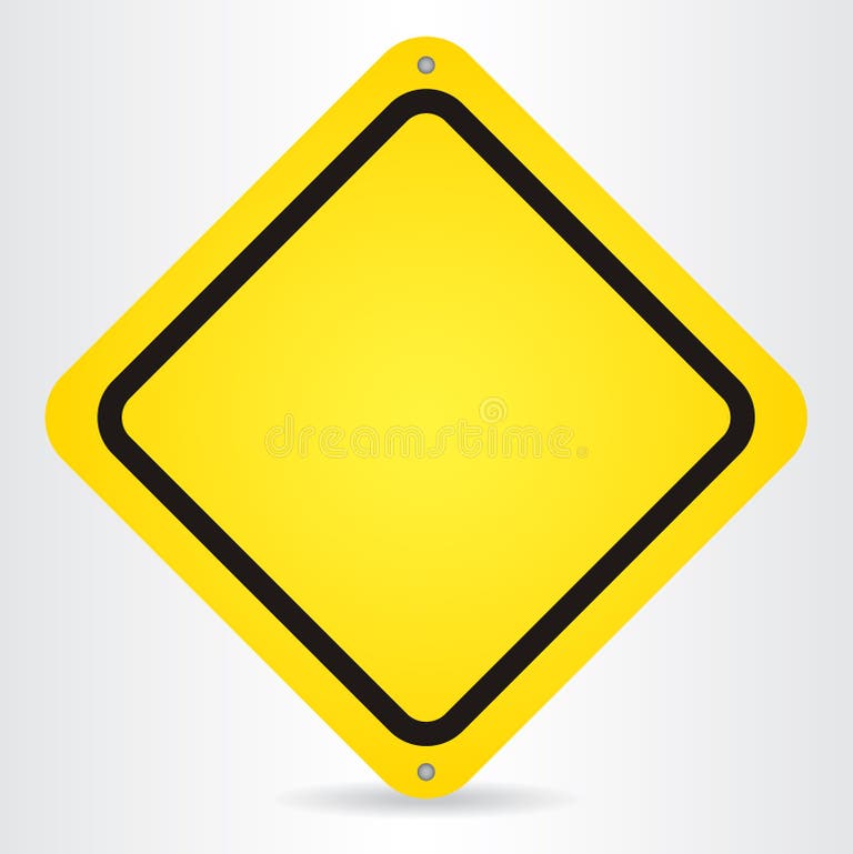 Blank Yellow Sign stock vector. Illustration of black - 80303409