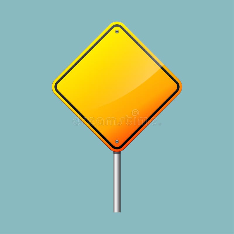 Blank yellow sign stock illustration. Illustration of highway - 157843403