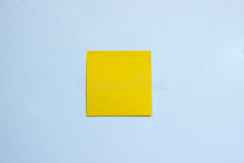 A Blank Yellow Sticky Note on Light-blue Background Stock Illustration ...