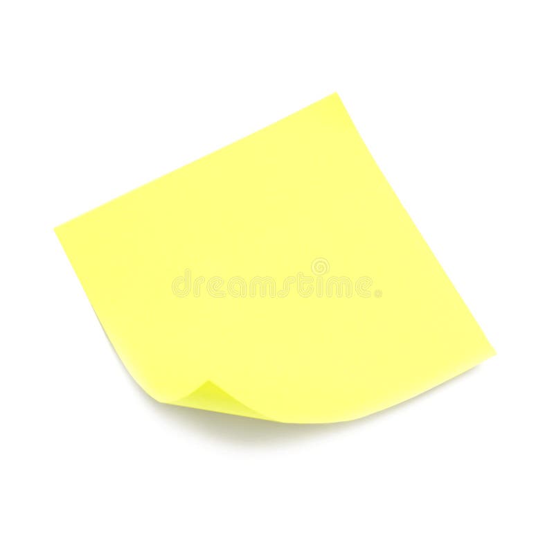 Blank Yellow Sticky Note on White Background Stock Image - Image of ...