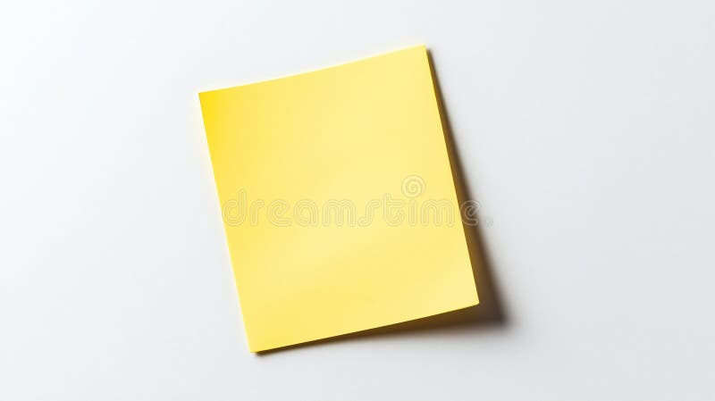 A Blank Yellow Sticky Note on White Background Stock Illustration ...